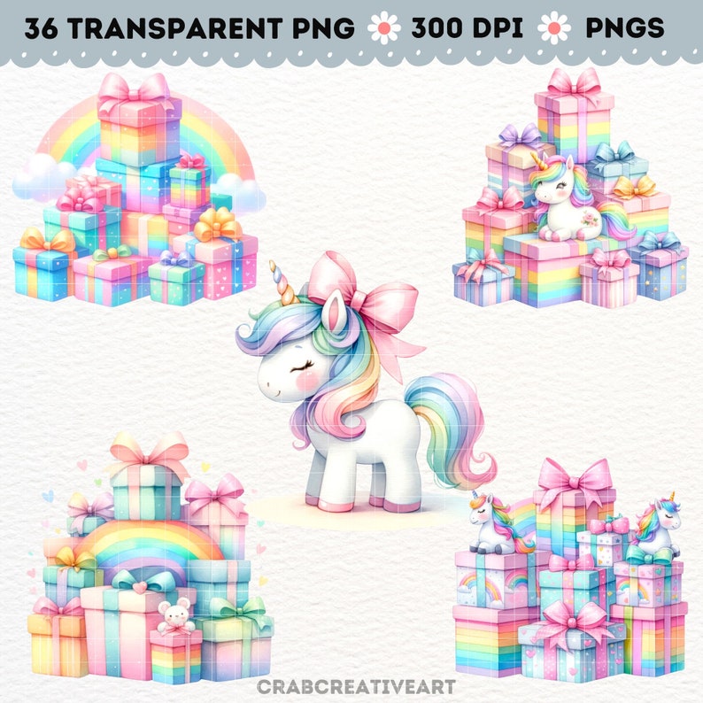 Rainbow Unicorn Clipart, Cute Unicorn PNG, Unicorn Birthday Party Clip ...