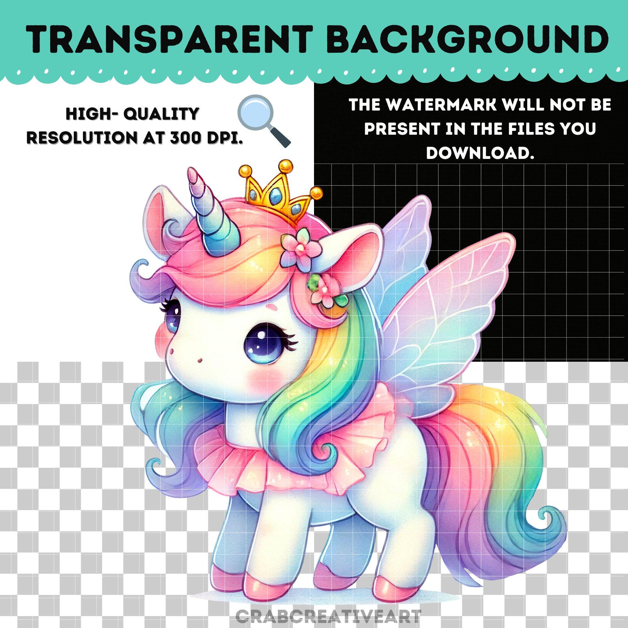 Fairy Unicorn PNG - Rainbow Unicorn Graphic - Watercolor Cute Unicorn ...