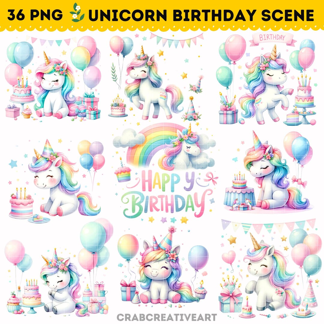 Rainbow Unicorn Clipart, Unicorn PNG, Magic Unicorn PNG, Baby Shower ...