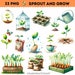 Watercolor Sprout to Life Clipart, Plant Growth Process Illustrations ...