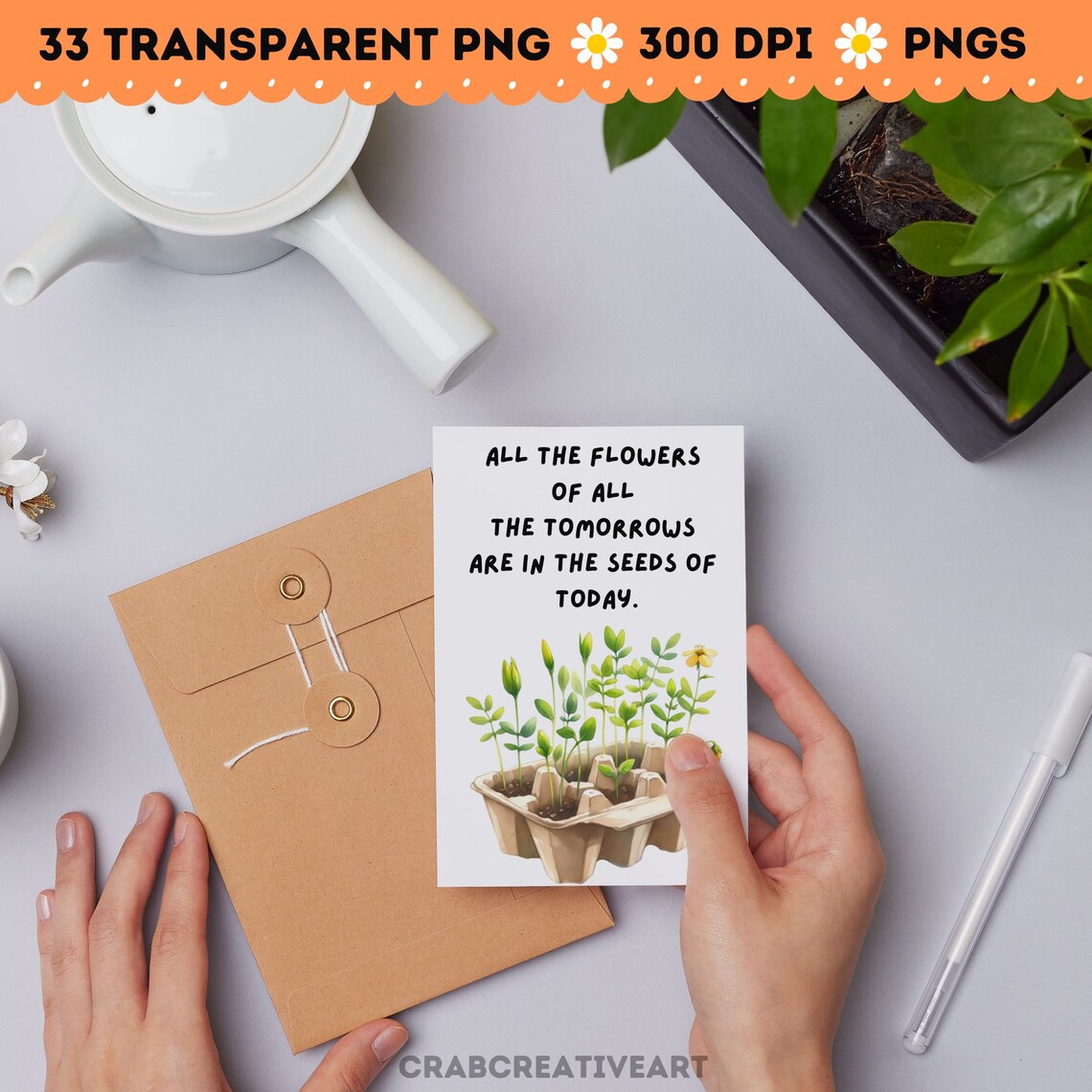 Watercolor Sprout & Grow Clipart - Potted Seedlings Clipart - Seedlings ...