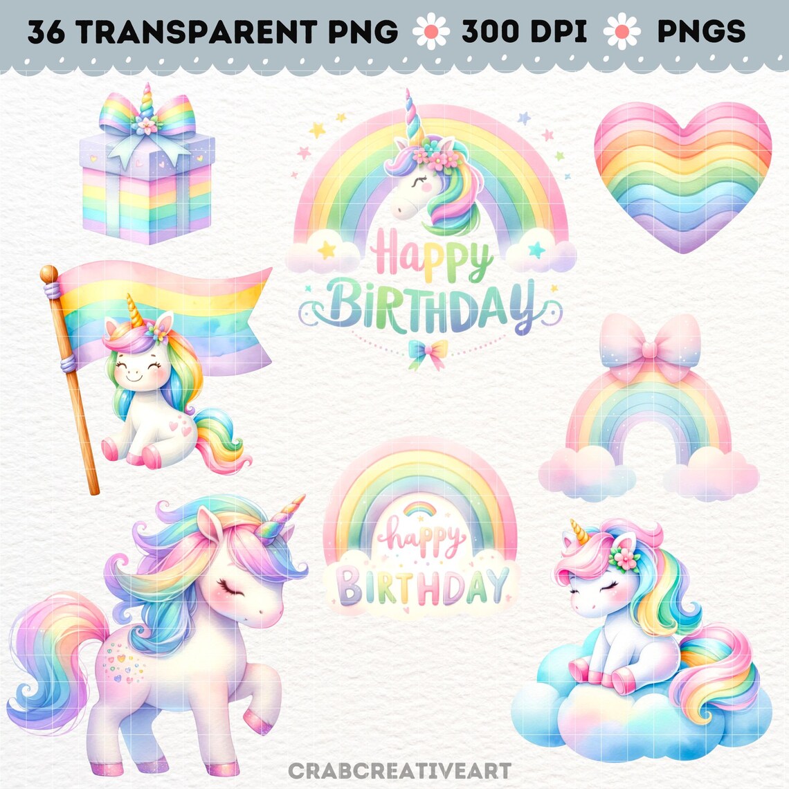 Rainbow Unicorn Clipart, Cute Unicorn PNG, Unicorn Birthday Party Clip ...