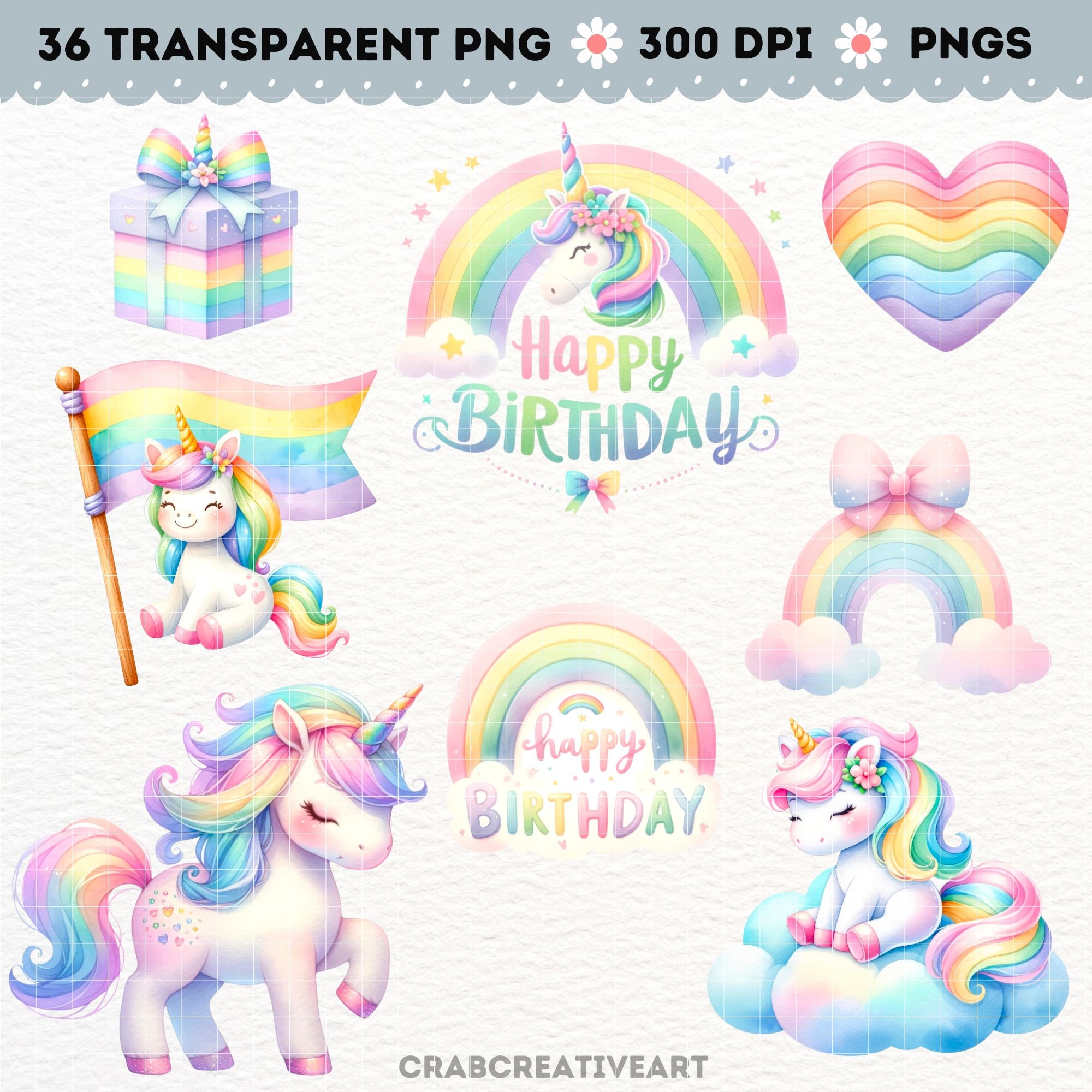 Rainbow Unicorn Clipart, Cute Unicorn PNG, Unicorn Birthday Party Clip ...
