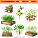 Watercolor Sprout & Grow Clipart - Potted Seedlings Clipart - Seedlings ...