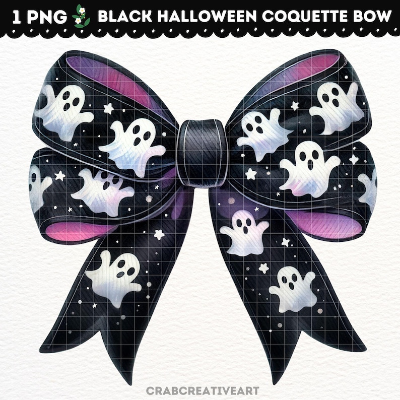 Black Halloween Coquette Bow PNG for Sublimation - Cute Halloween Black ...