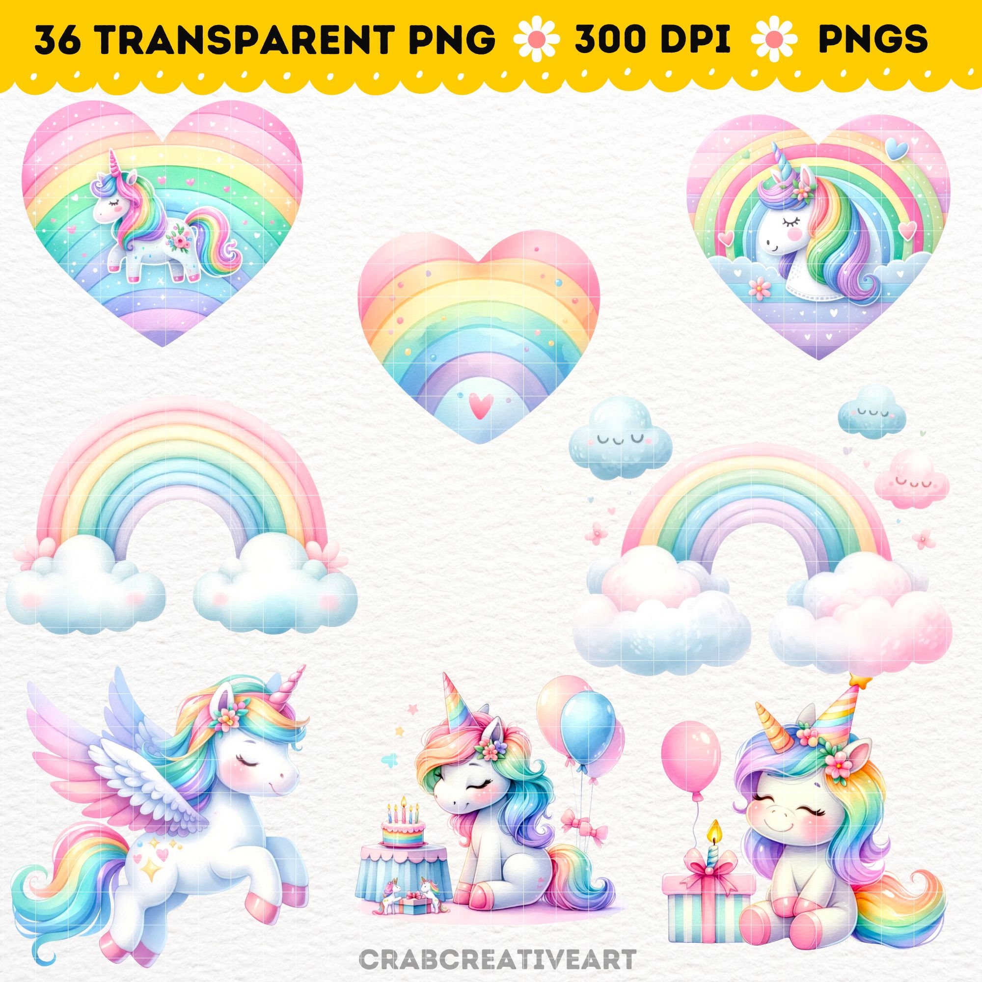 Rainbow Unicorn Clipart, Unicorn PNG, Magic Unicorn PNG, Baby Shower ...