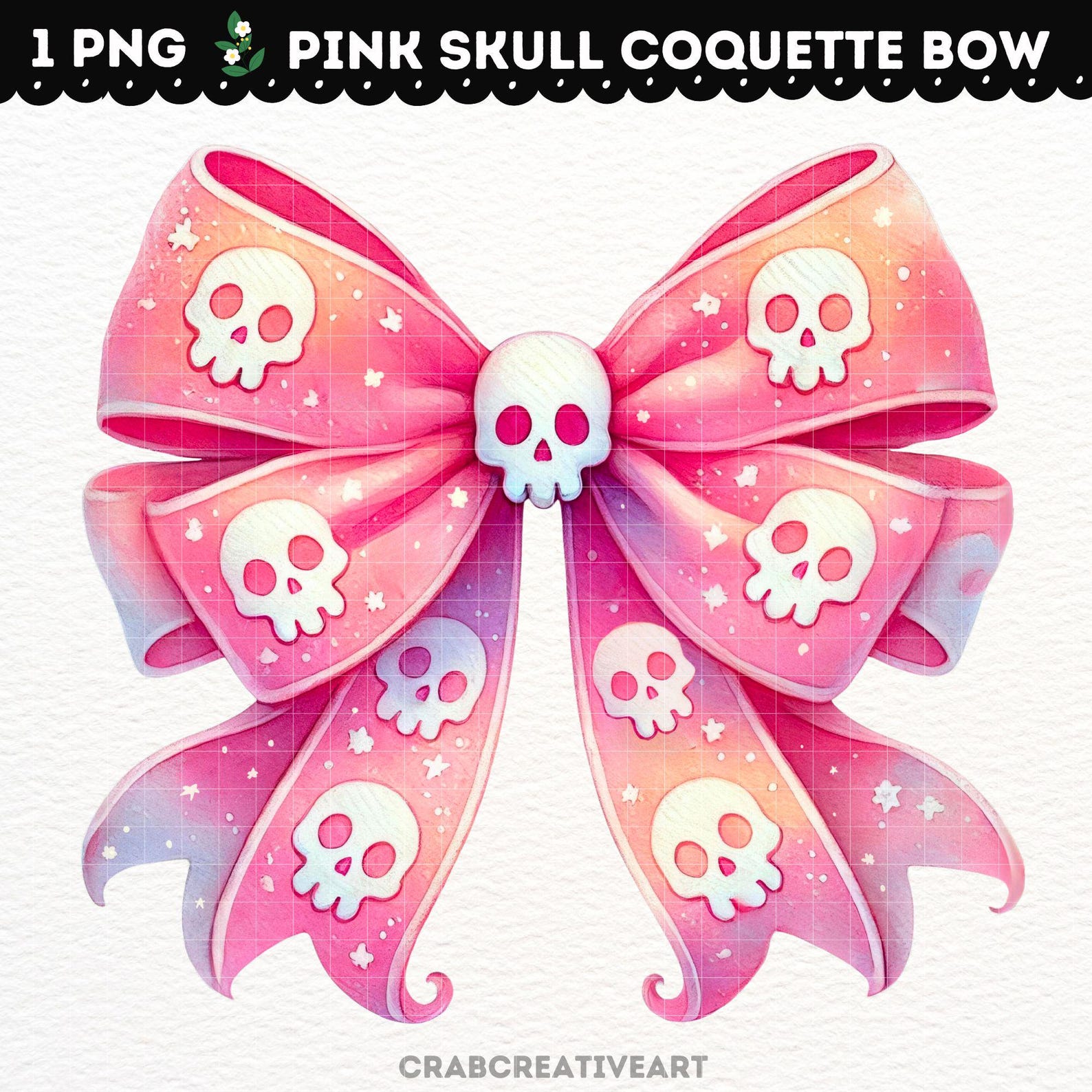 Pink Skull Coquette Bow PNG for Sublimation - Cute Halloween Pink Bow ...