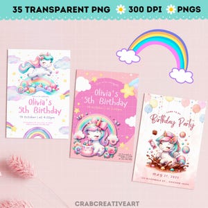 Sweet Magic Unicorns Watercolor Clipart - Rainbow Unicorn PNG - Unicorn ...