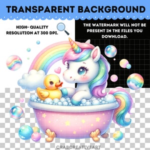 Rainbow Unicorn With Bubble Clipart, Rainbow Unicorn PNG, Unicorn ...