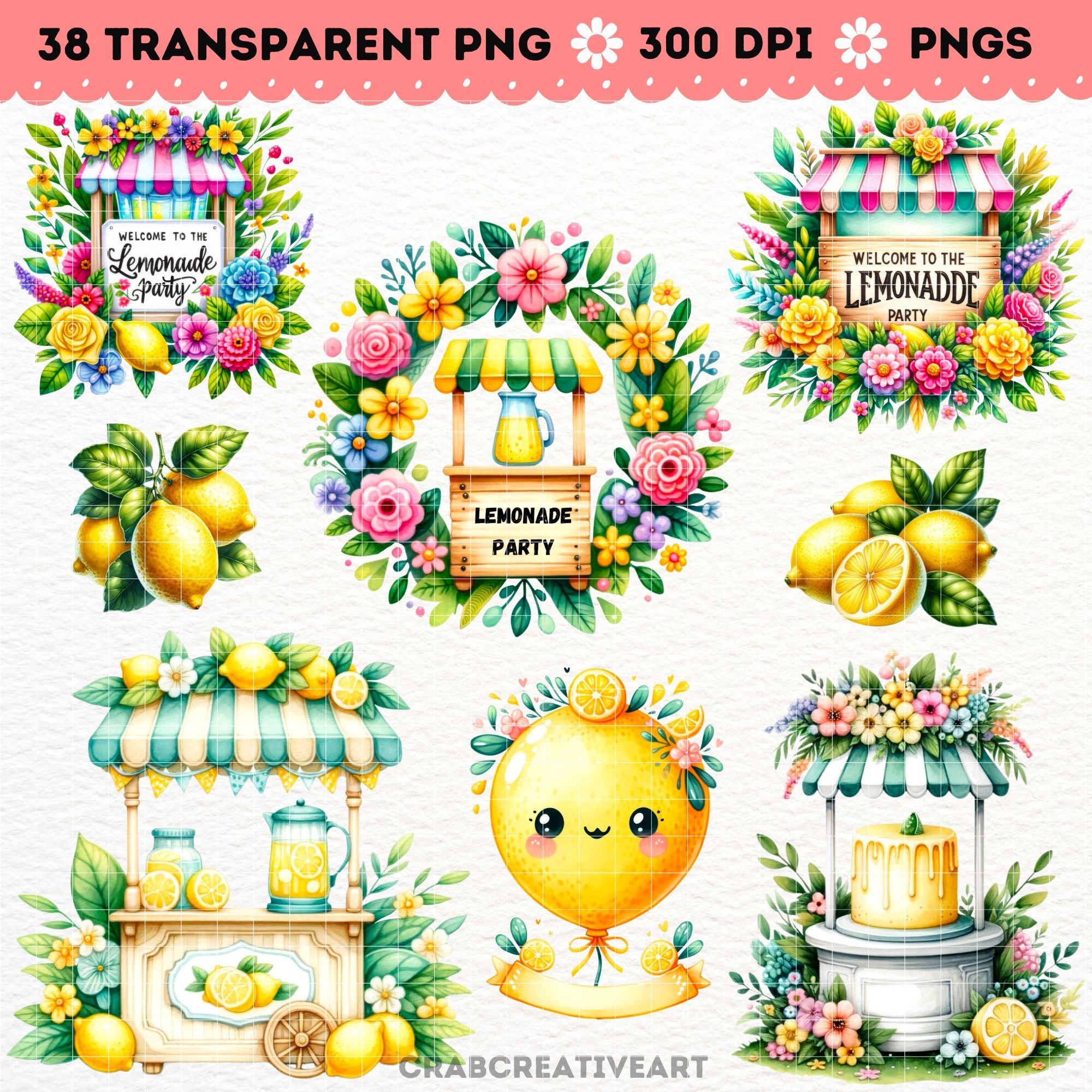 Watercolor Lemon Clipart, Lemonade PNG, Lemon Twig Clipart, Lemon ...