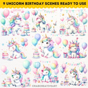 Rainbow Unicorn Clipart, Unicorn PNG, Magic Unicorn PNG, Baby Shower ...