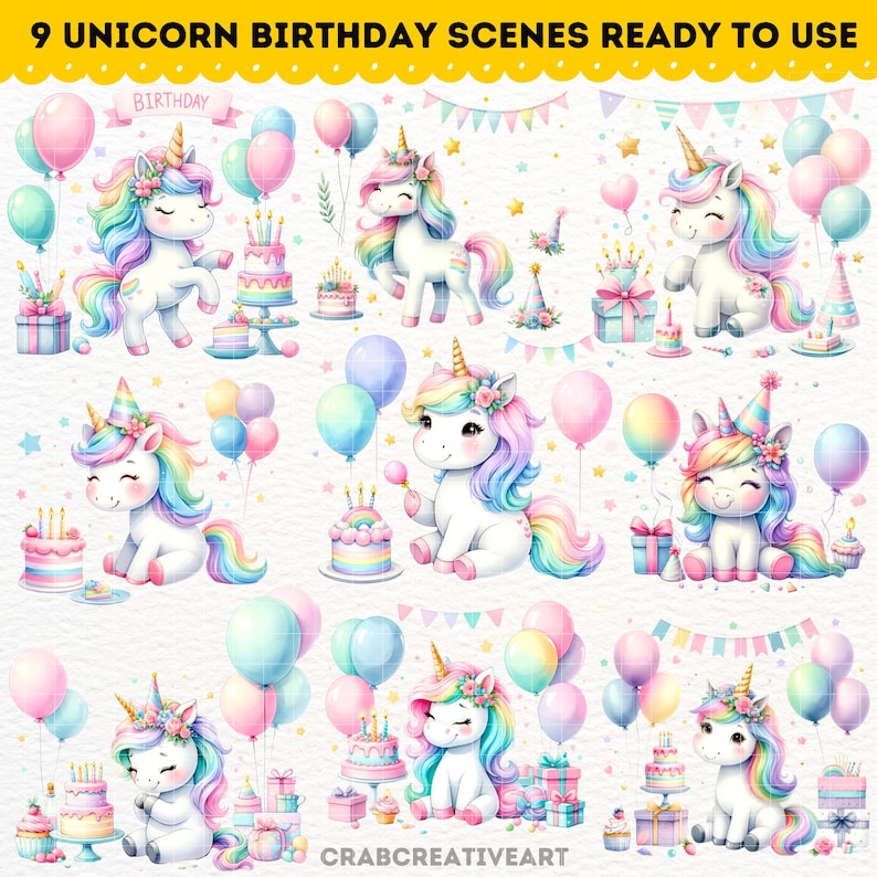 Rainbow Unicorn Clipart, Unicorn PNG, Magic Unicorn PNG, Baby Shower ...
