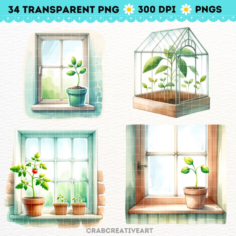 Watercolor Sprout to Life Clipart, Plant Growth Process Illustrations ...