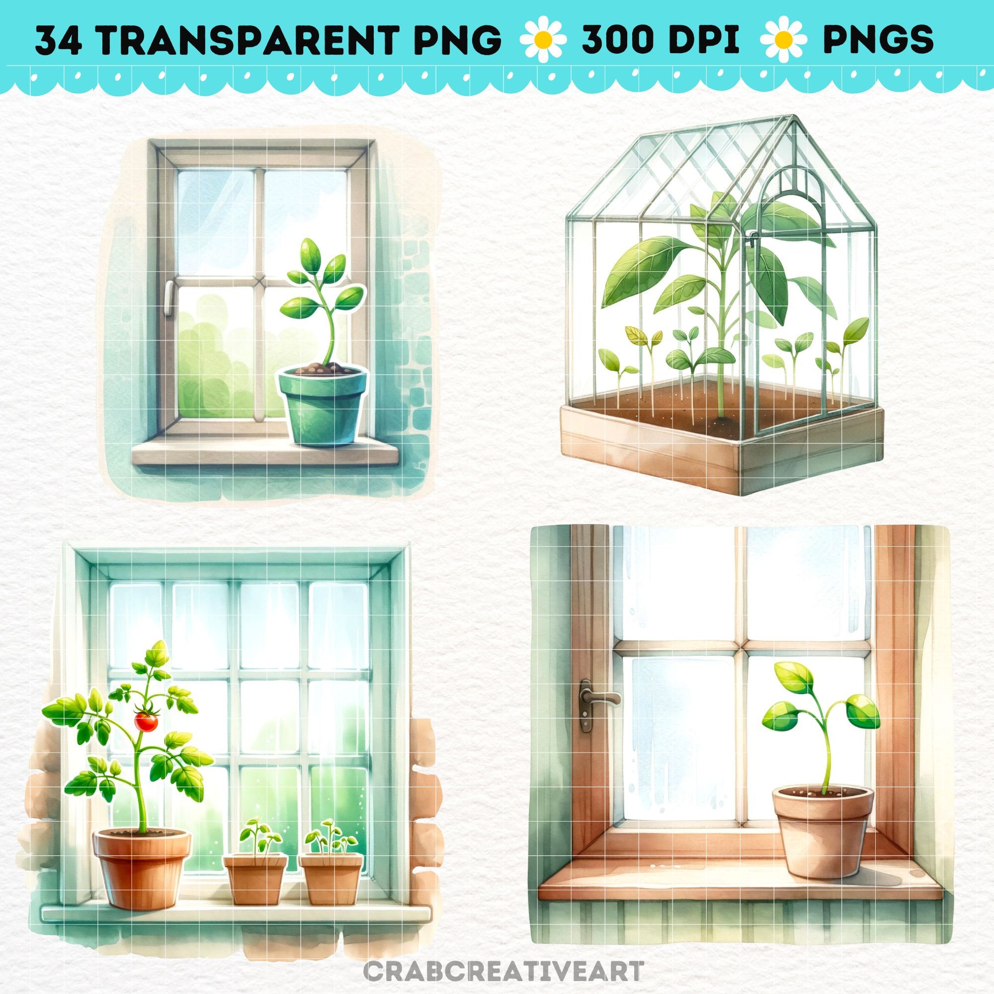 Watercolor Sprout to Life Clipart, Plant Growth Process Illustrations ...