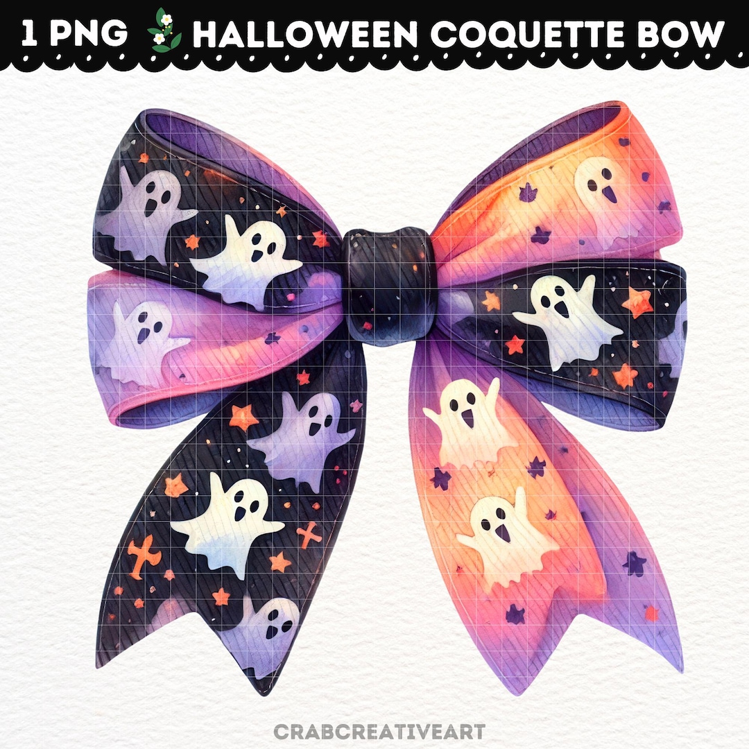 Halloween Coquette Bow PNG for Sublimation - Cute Halloween Pink Bow ...