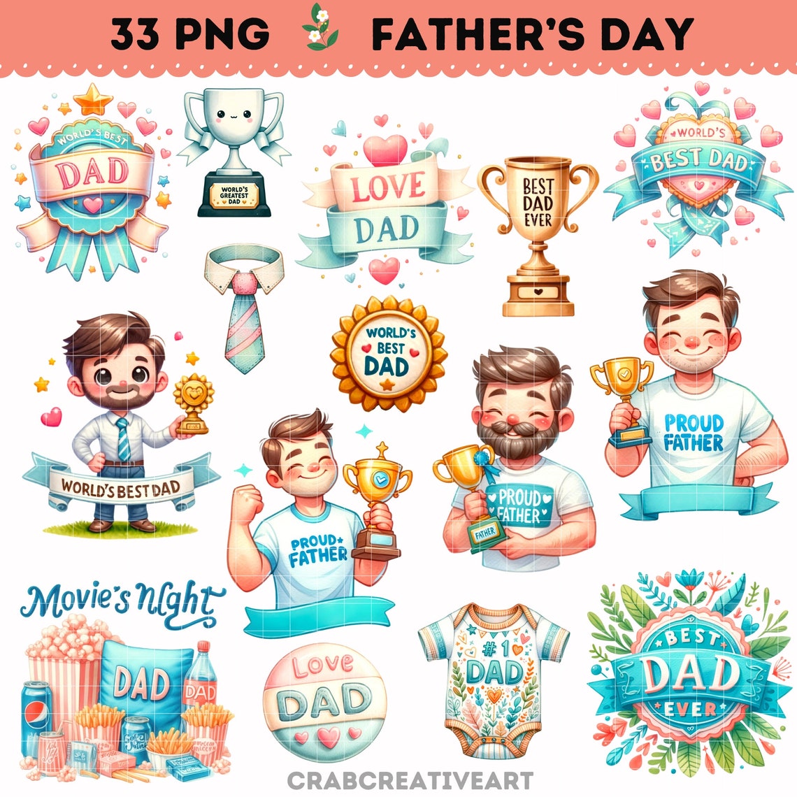 Fathers Day Clipart, Fathers Day, Best Dad Ever, Father PNG, Dad PNG ...