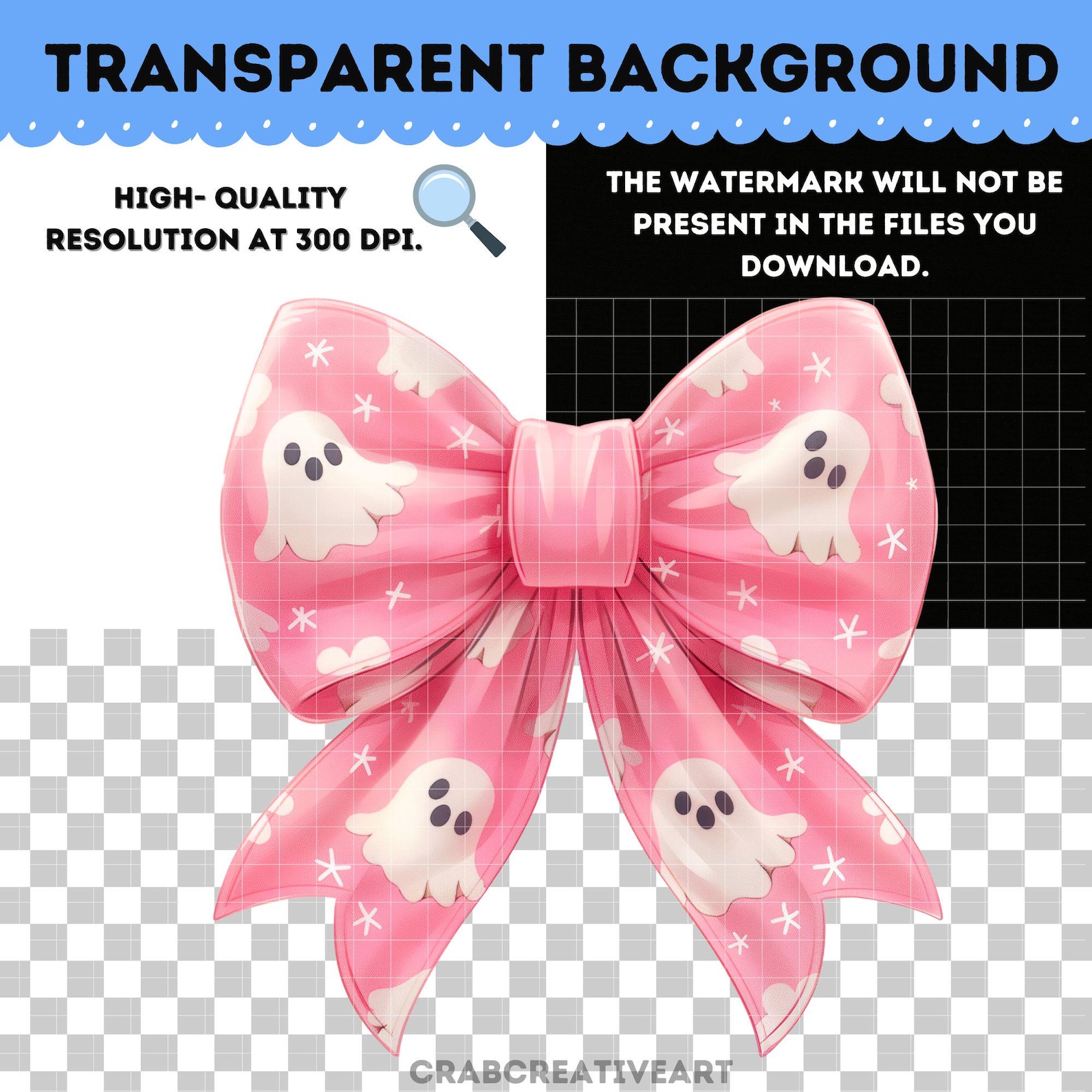 Pink Halloween Coquette Bow PNG for Sublimation - Cute Halloween Pink ...