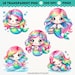 Mermaid Clipart, Rainbow Mermaid PNG, Printable Watercolor Clipart ...