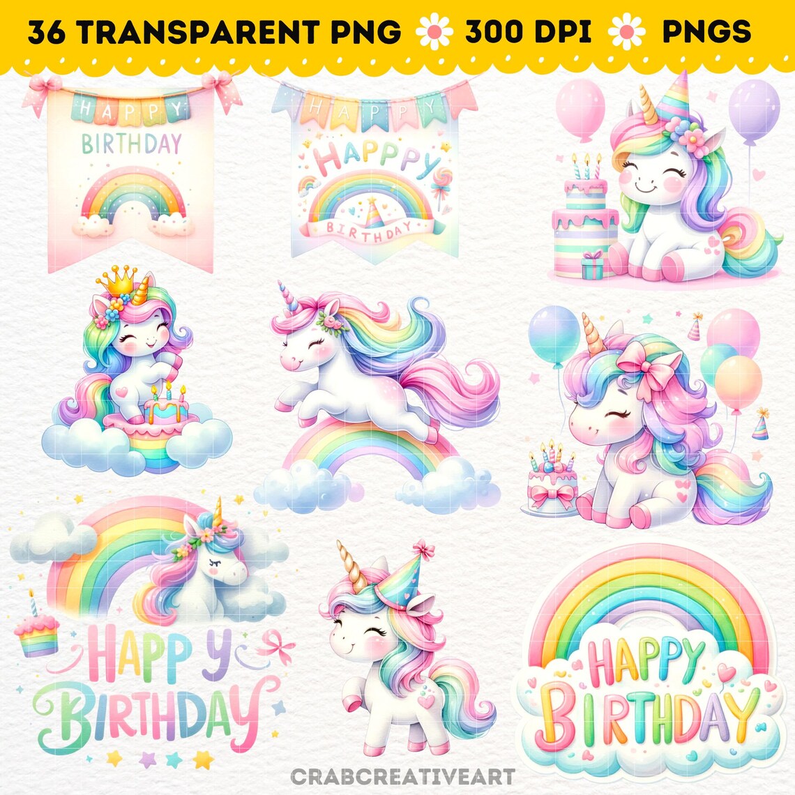 Rainbow Unicorn Clipart, Unicorn PNG, Magic Unicorn PNG, Baby Shower ...