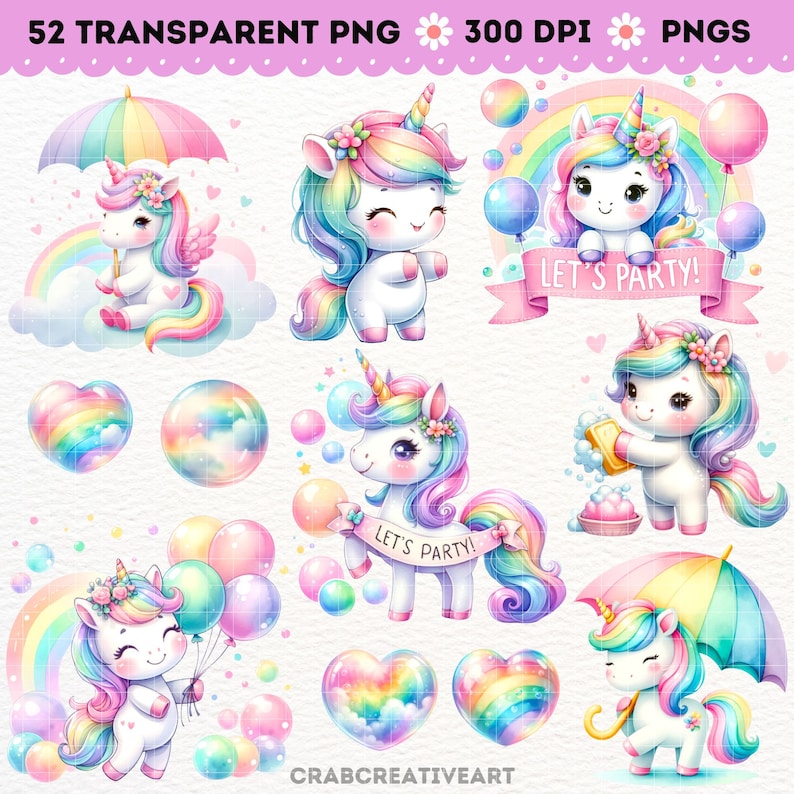 Rainbow Unicorn With Bubble Clipart, Rainbow Unicorn PNG, Unicorn ...