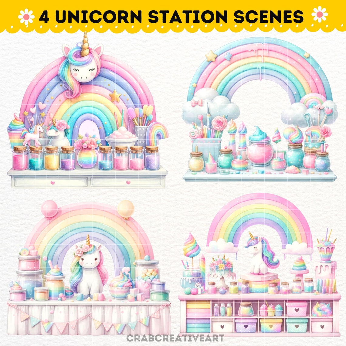 Rainbow Unicorn Clipart, Unicorn PNG, Magic Unicorn PNG, Baby Shower ...