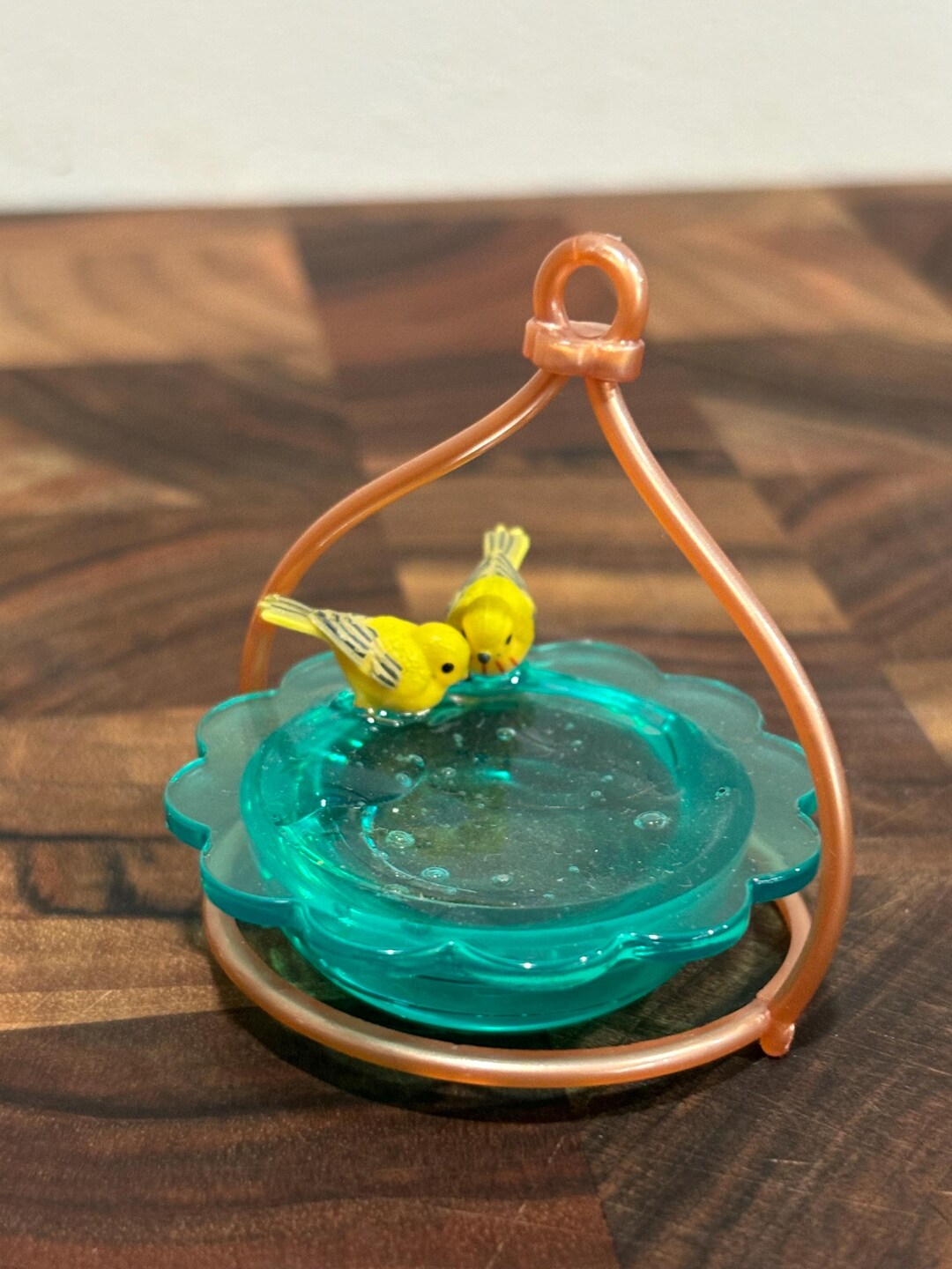 Miniature Bird Bath With Yellow Birds Doll Size Tiny Food Miniverse ...