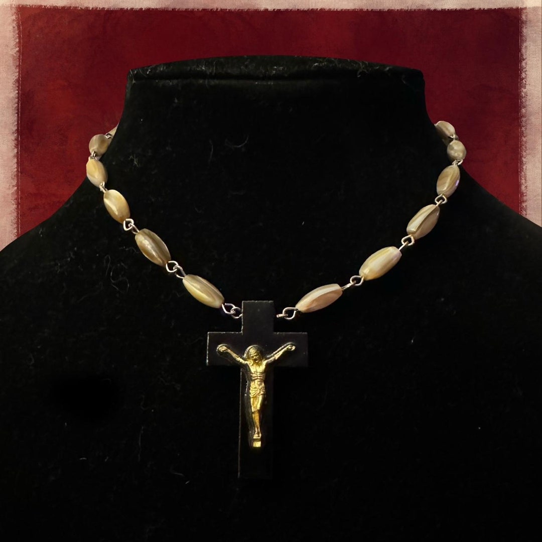 Handmade Beaded Crucifix Necklace - Etsy