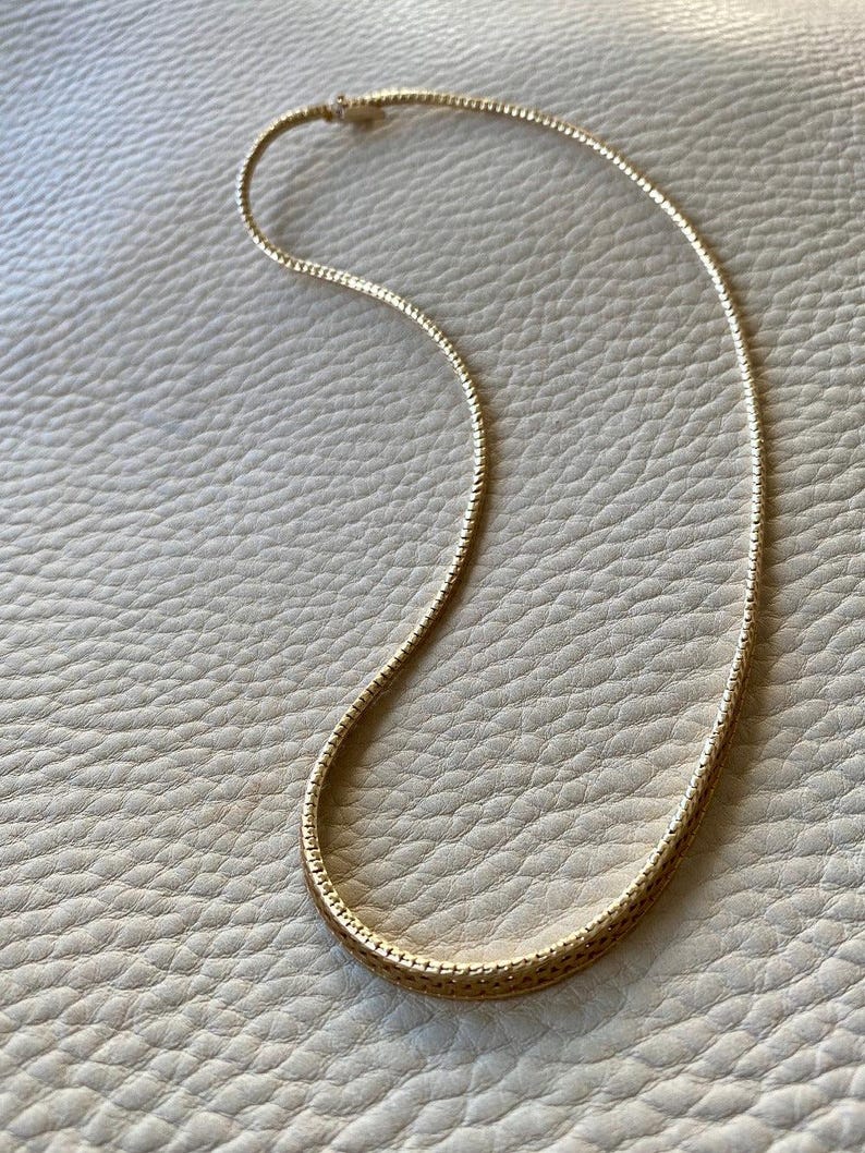 Distinctive Rare 14k Gold Geneva Link Variation Choker Necklace Denmark ...