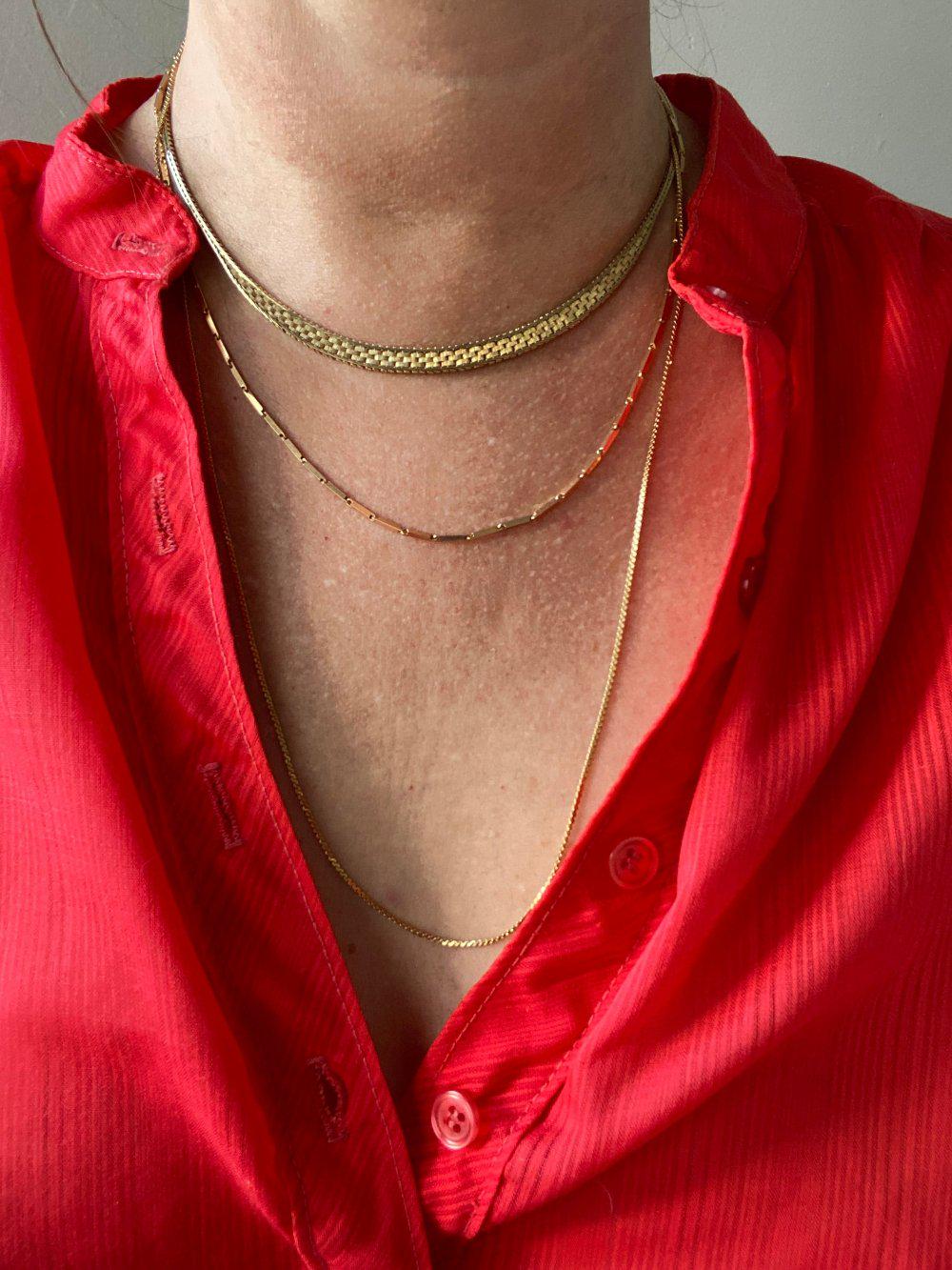 Distinctive Rare 14k Gold Geneva Link Variation Choker Necklace Denmark ...