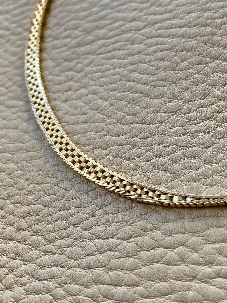 Distinctive Rare 14k Gold Geneva Link Variation Choker Necklace Denmark ...