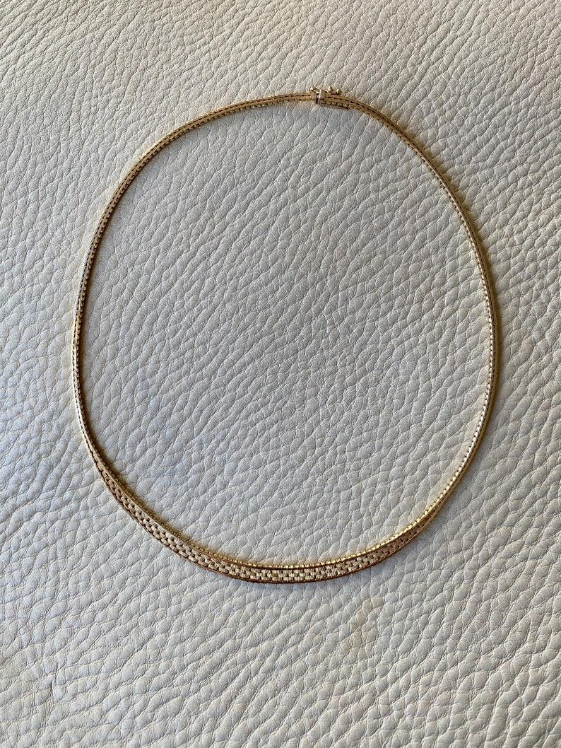 Distinctive Rare 14k Gold Geneva Link Variation Choker Necklace Denmark ...