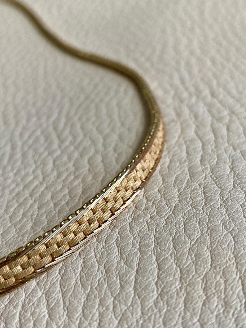 Distinctive Rare 14k Gold Geneva Link Variation Choker Necklace Denmark ...