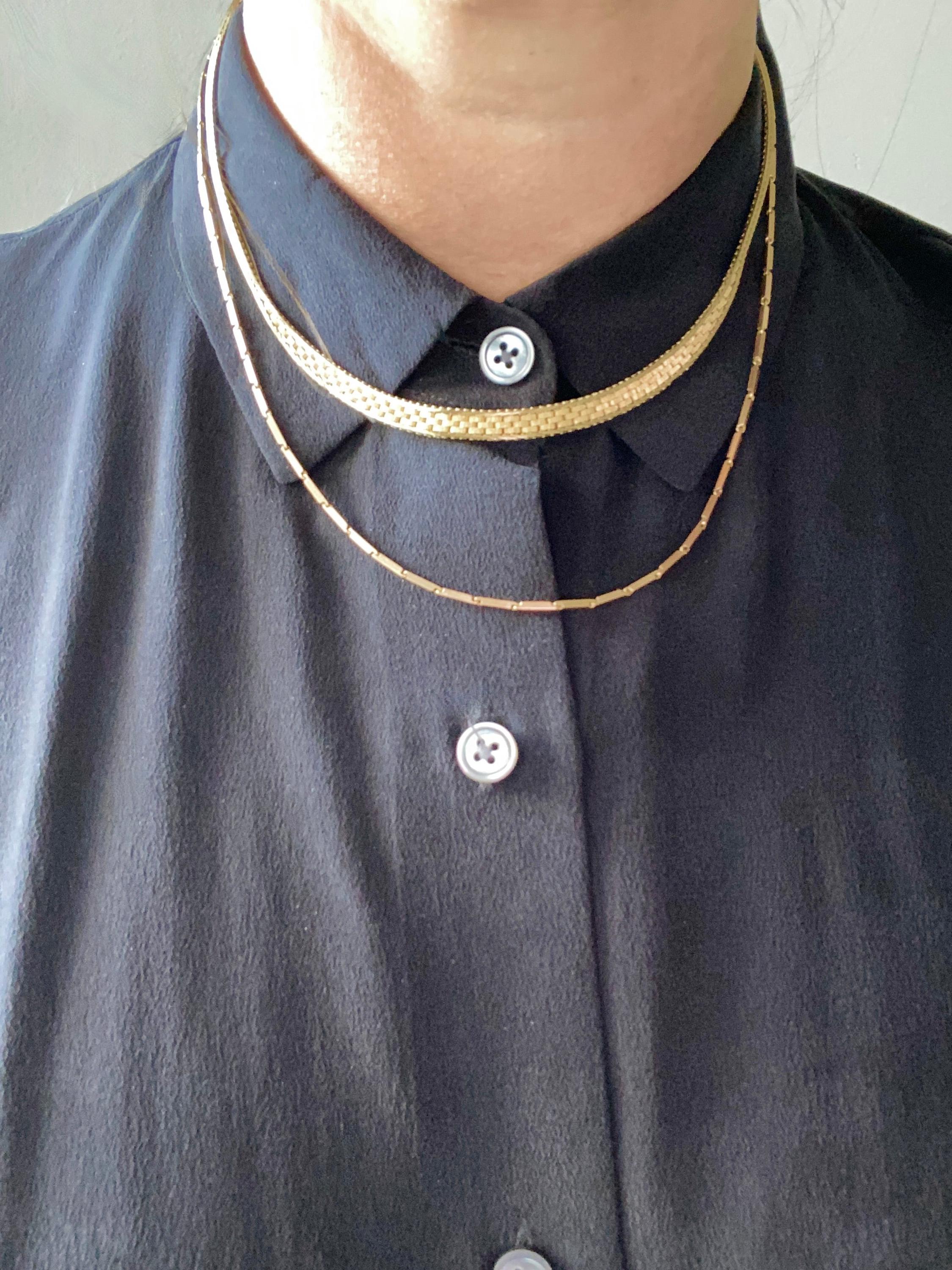 Distinctive Rare 14k Gold Geneva Link Variation Choker Necklace Denmark ...