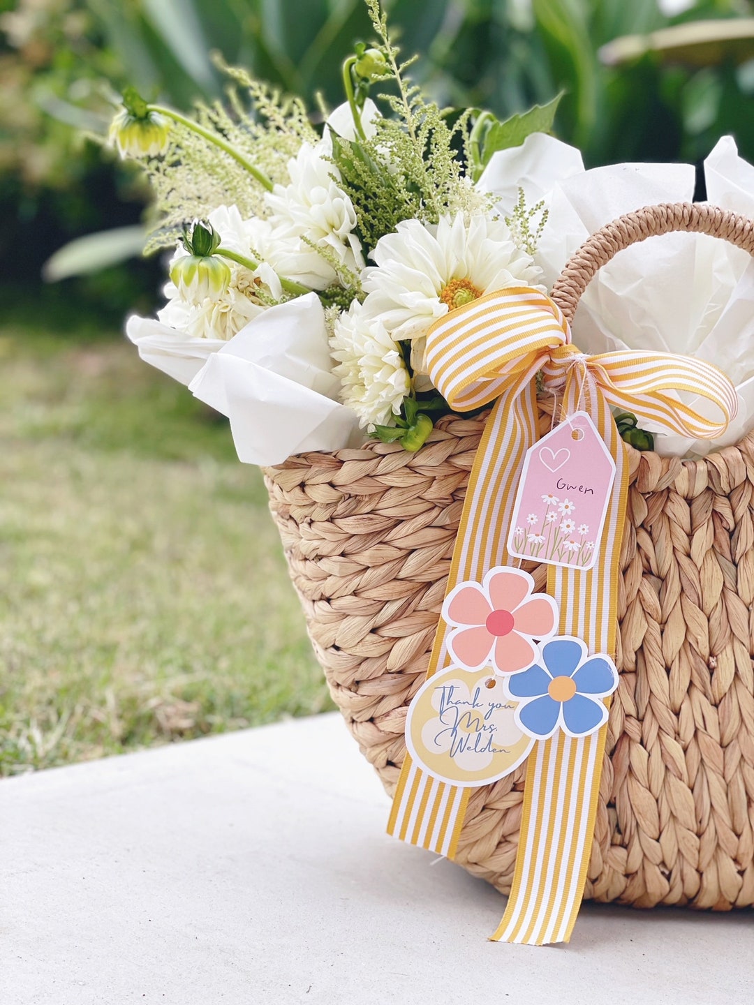 DIGITAL PRINTS. Flower Thank You Gift Tags, Teacher Thank You Tags ...