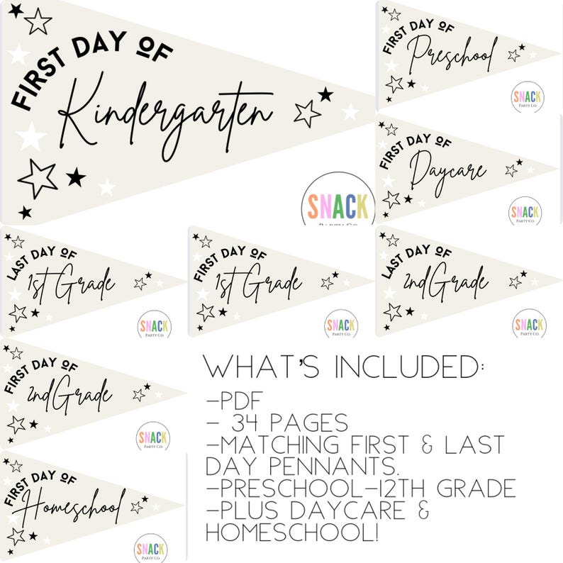 Back to School, First Day of School, Last Day of School Printable ...