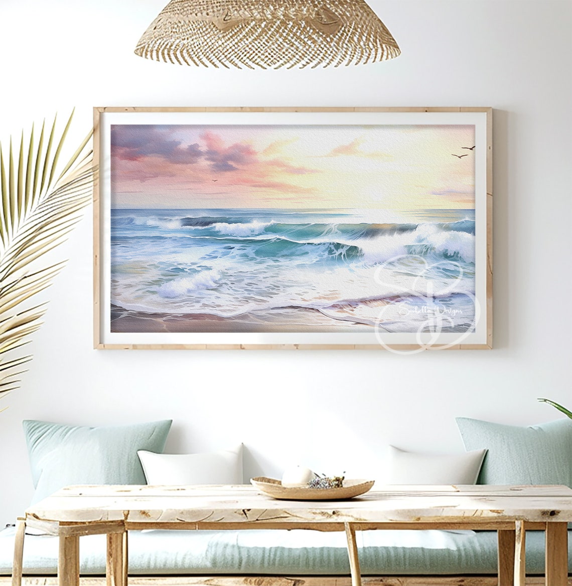 Sunrise on the Shore Watercolor Painting Frame TV Art Screensaver Wall ...