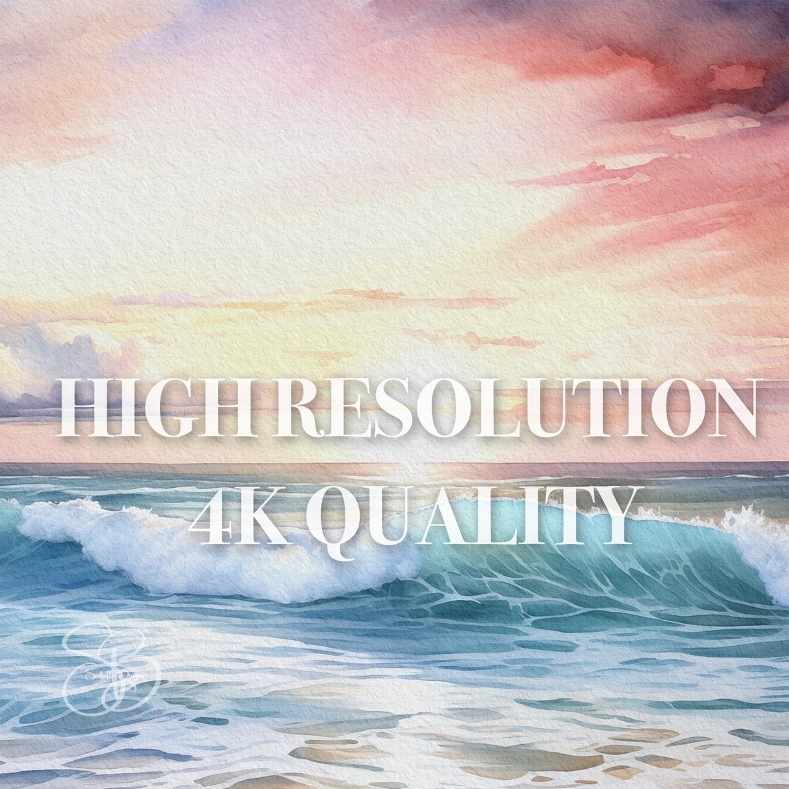 Morning Waves Watercolor Painting Frame TV Art Screensaver Art Wall ...