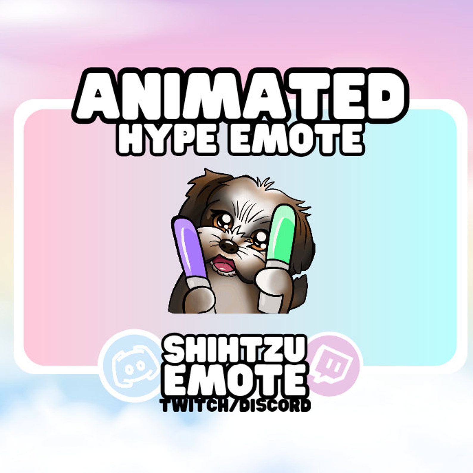 ANIMATED Twitch Emote / Cute Dog Hype Emote (1 Animated Emote) / Rave ...