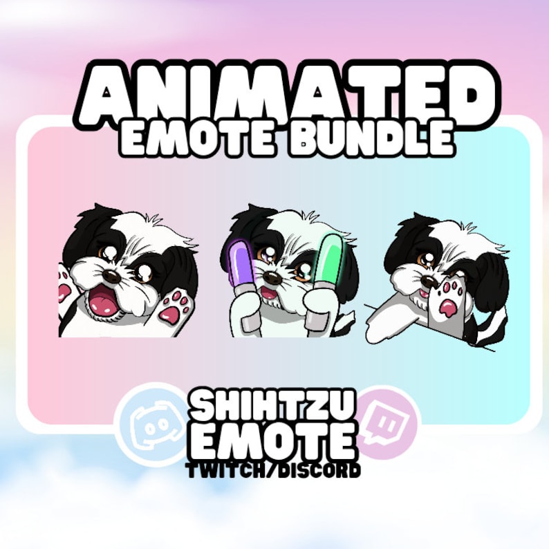 ANIMATED Twitch Emote / Cute Dog Emote Bundle (3 Animated Emotes ...