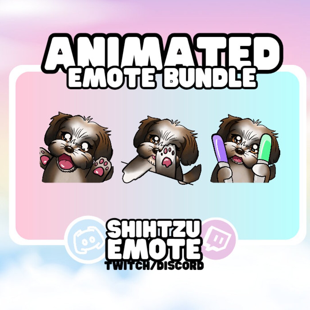 ANIMATED Twitch Emote / Cute Dog Emote Bundle (3 Animated Emotes ...