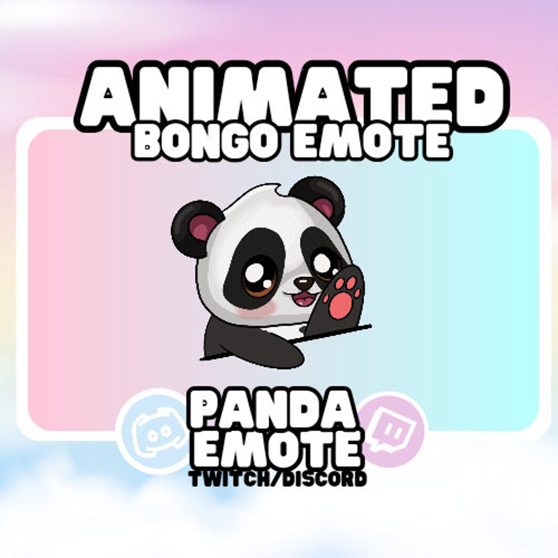 ANIMATED Twitch Emote / Cute Panda Bongo Emote (1 Animated Emote ...