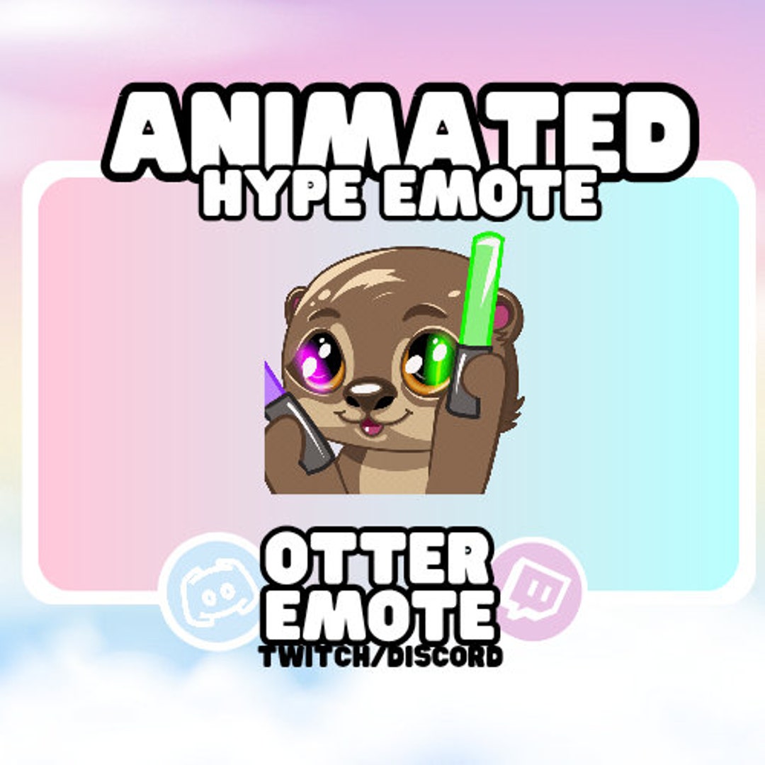 ANIMATED Twitch Emote / Cute Otter Hype Emote (1 Animated Emote) / Rave ...