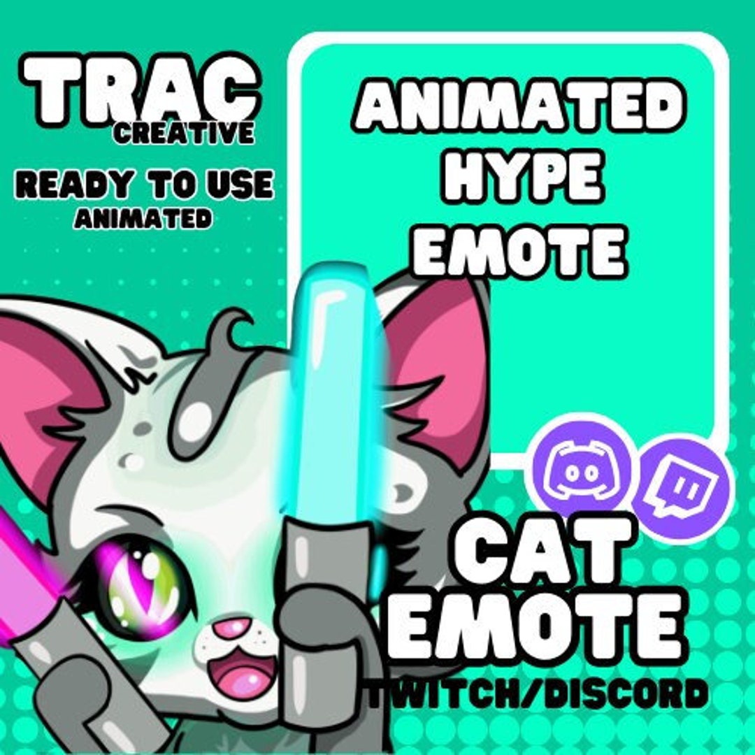 ANIMATED Twitch Emote / Cute Cat Hype Emote 1 Animated Emote / Rave ...