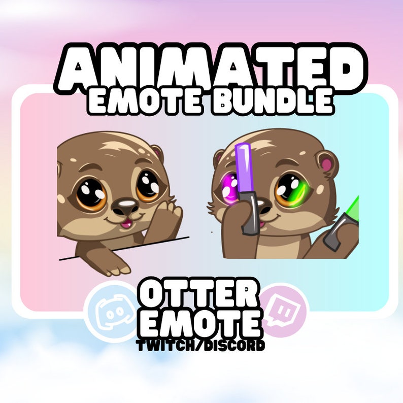ANIMATED Twitch Emote / Cute Otter Hype Emote Bundle (2 Animated Emotes ...