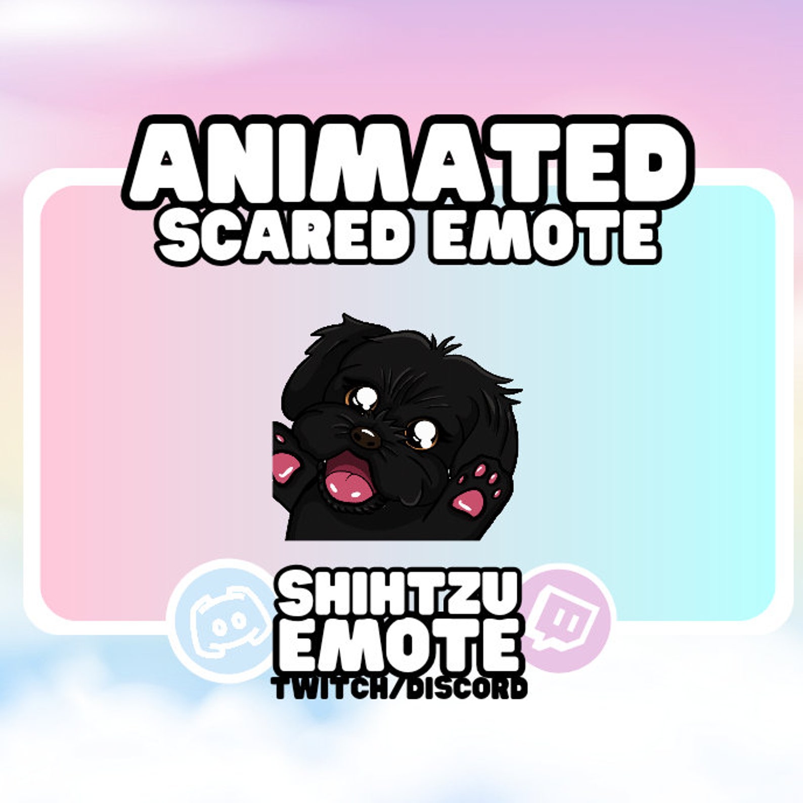 ANIMATED Twitch Emote / Cute Dog Scream Emote (1 Animated Emote) / Rave ...