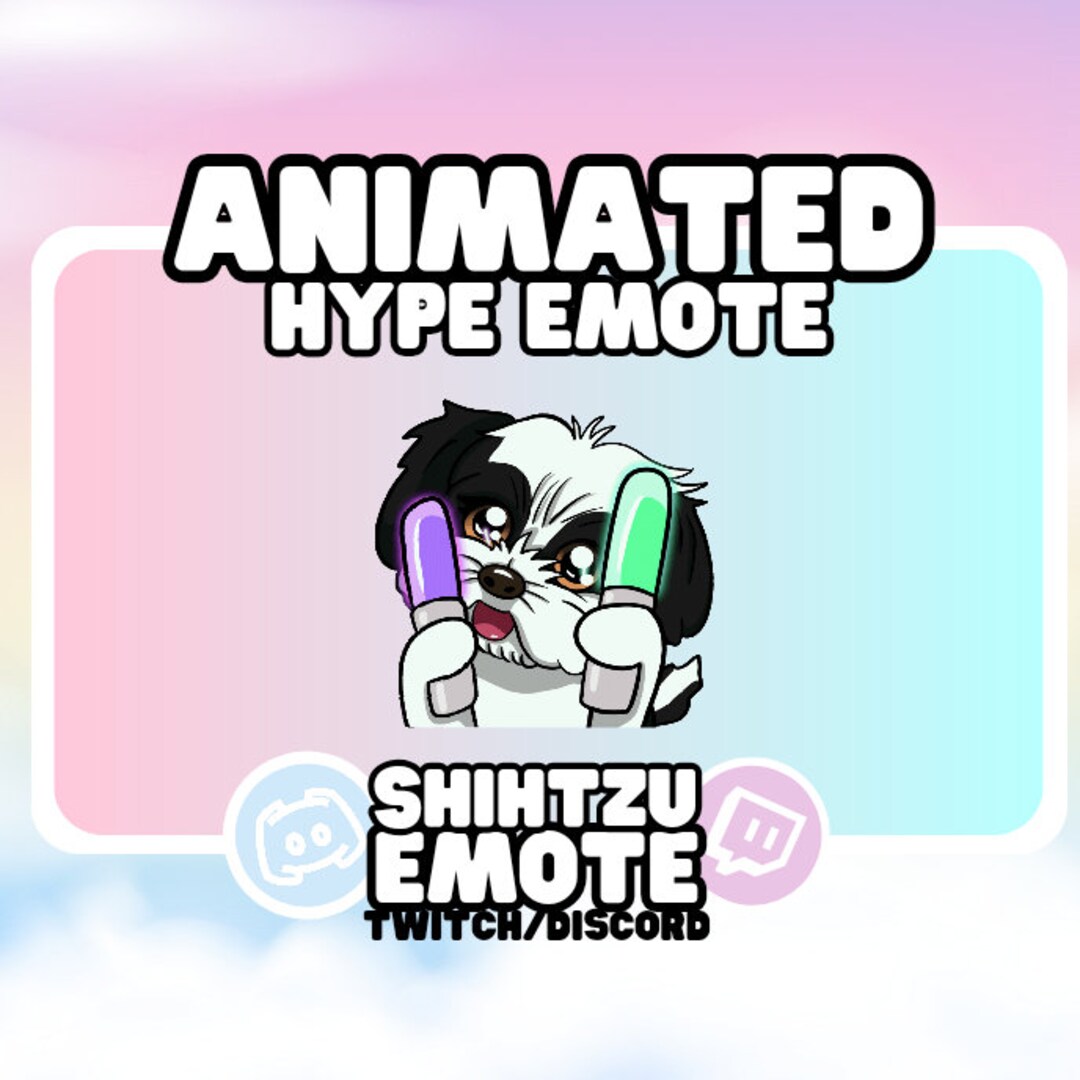 ANIMATED Twitch Emote / Cute Dog Hype Emote (1 Animated Emote) / Rave ...