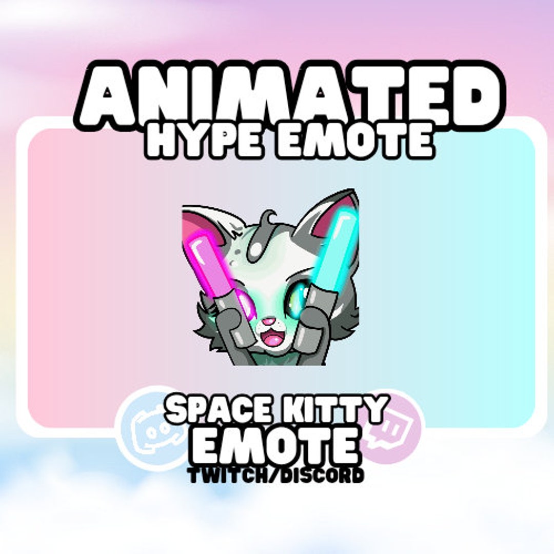 ANIMATED Twitch Emote / Cute Cat Hype Emote (1 Animated Emote) / Rave ...