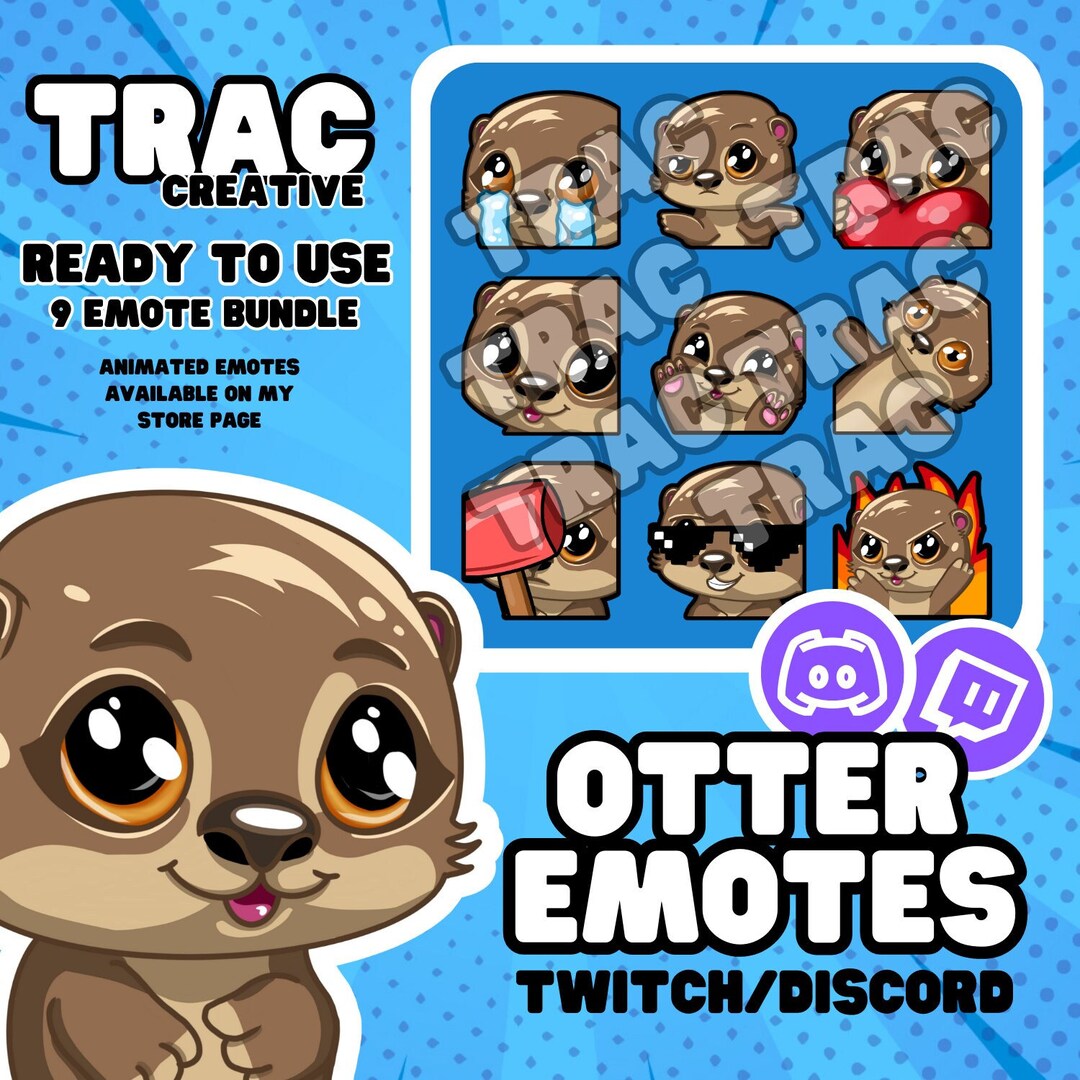 Twitch Emote / Cute Otter Emote Pack 10 Emotes Ready to Use / Chibi ...