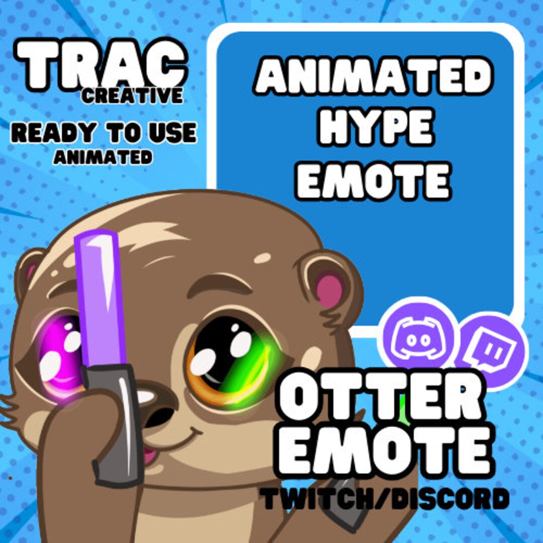 ANIMATED Twitch Emote / Cute Otter Hype Emote 1 Animated Emote / Rave ...