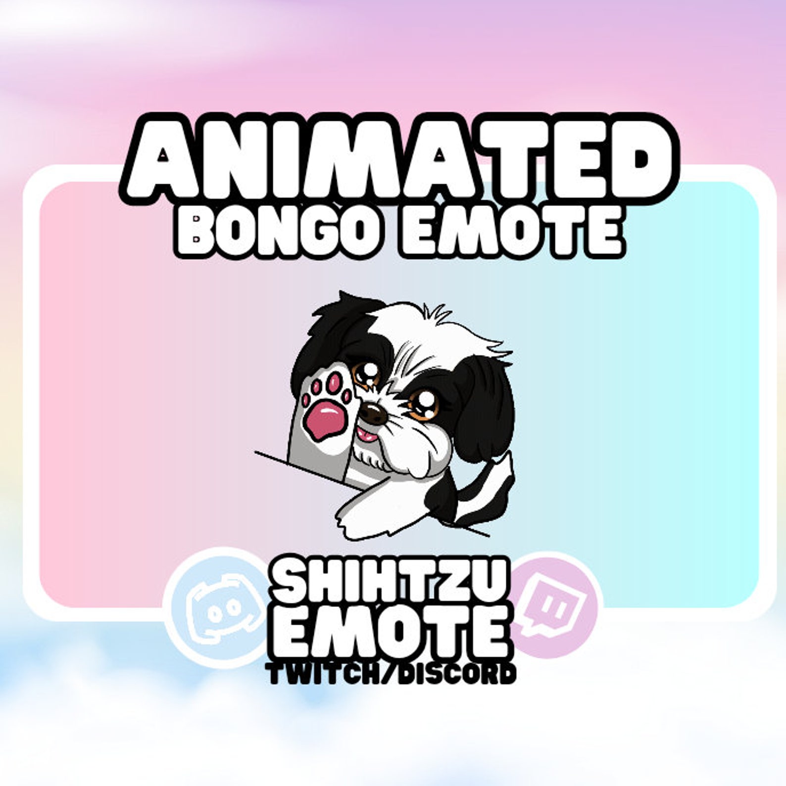 ANIMATED Twitch Emote / Cute Dog Bongo Emote (1 Animated Emote) / Rave ...